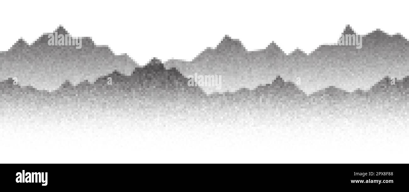 Dotted mountain gradient background. Noisy stippled grainy texture ...