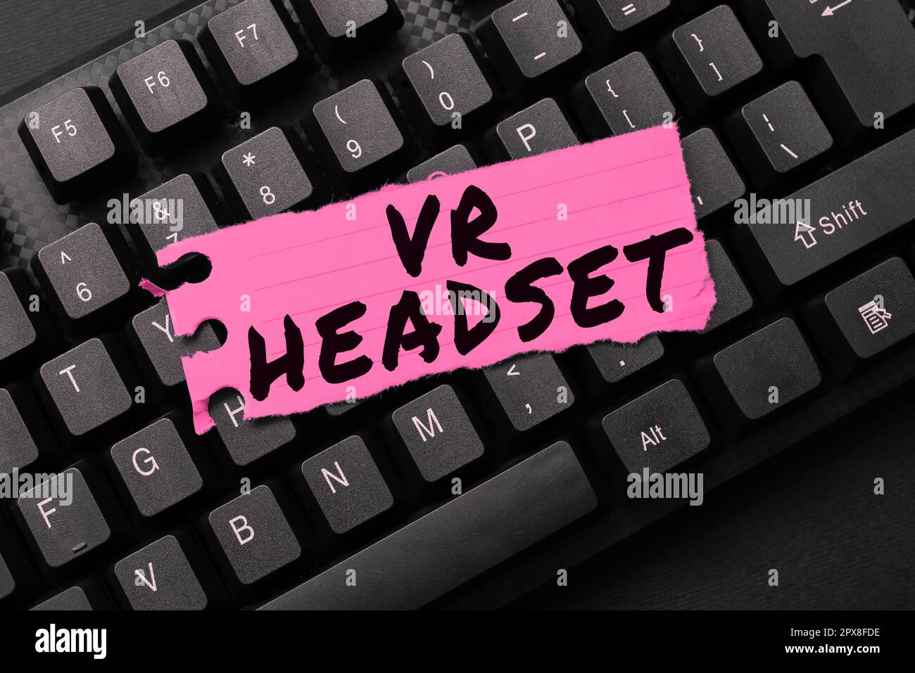 Text caption presenting Vr Headset, Business overview head-mounted ...