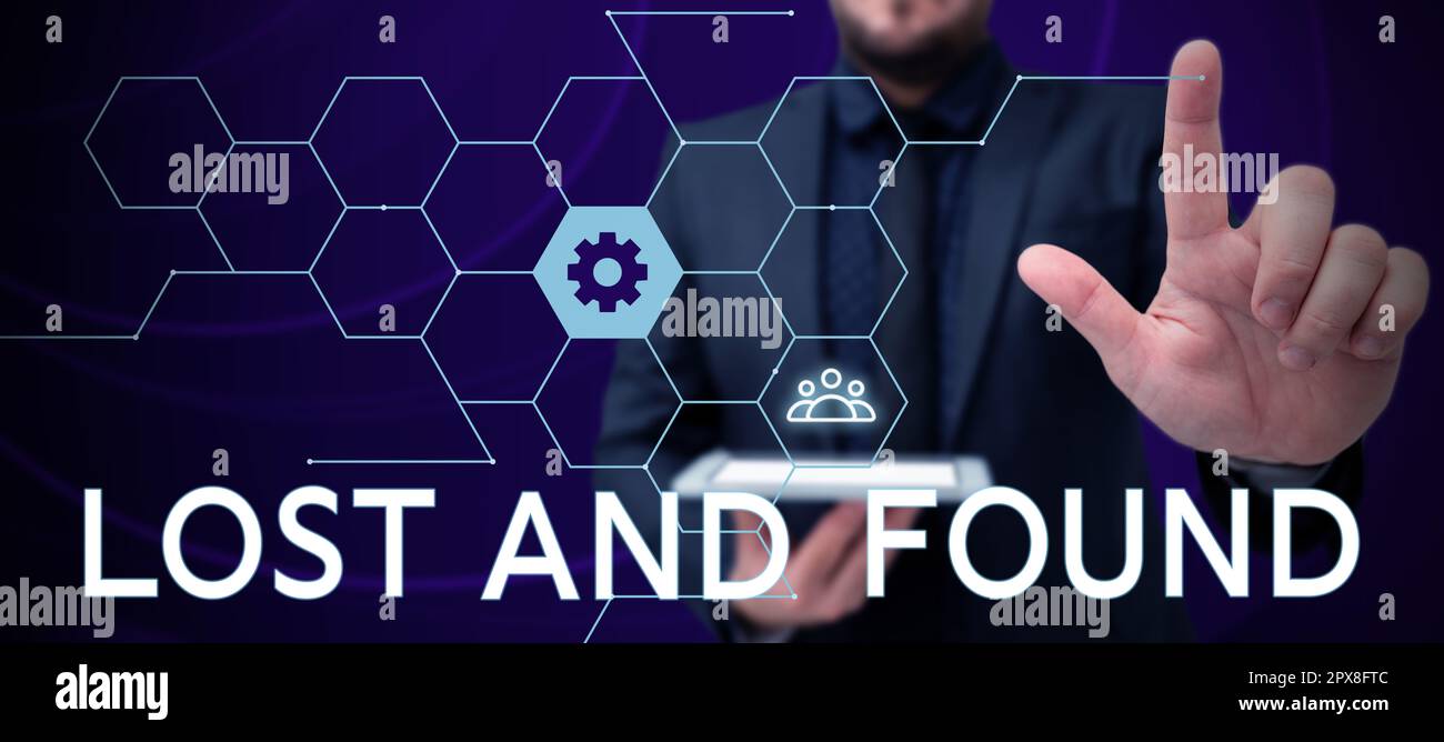 Conceptual display Lost And Found, Word for Place where you can find ...