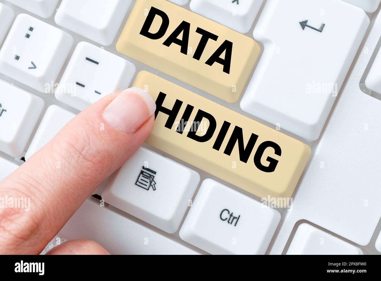 Writing displaying text Data Hiding, Conceptual photo Secretly embedding data in graphics images ...