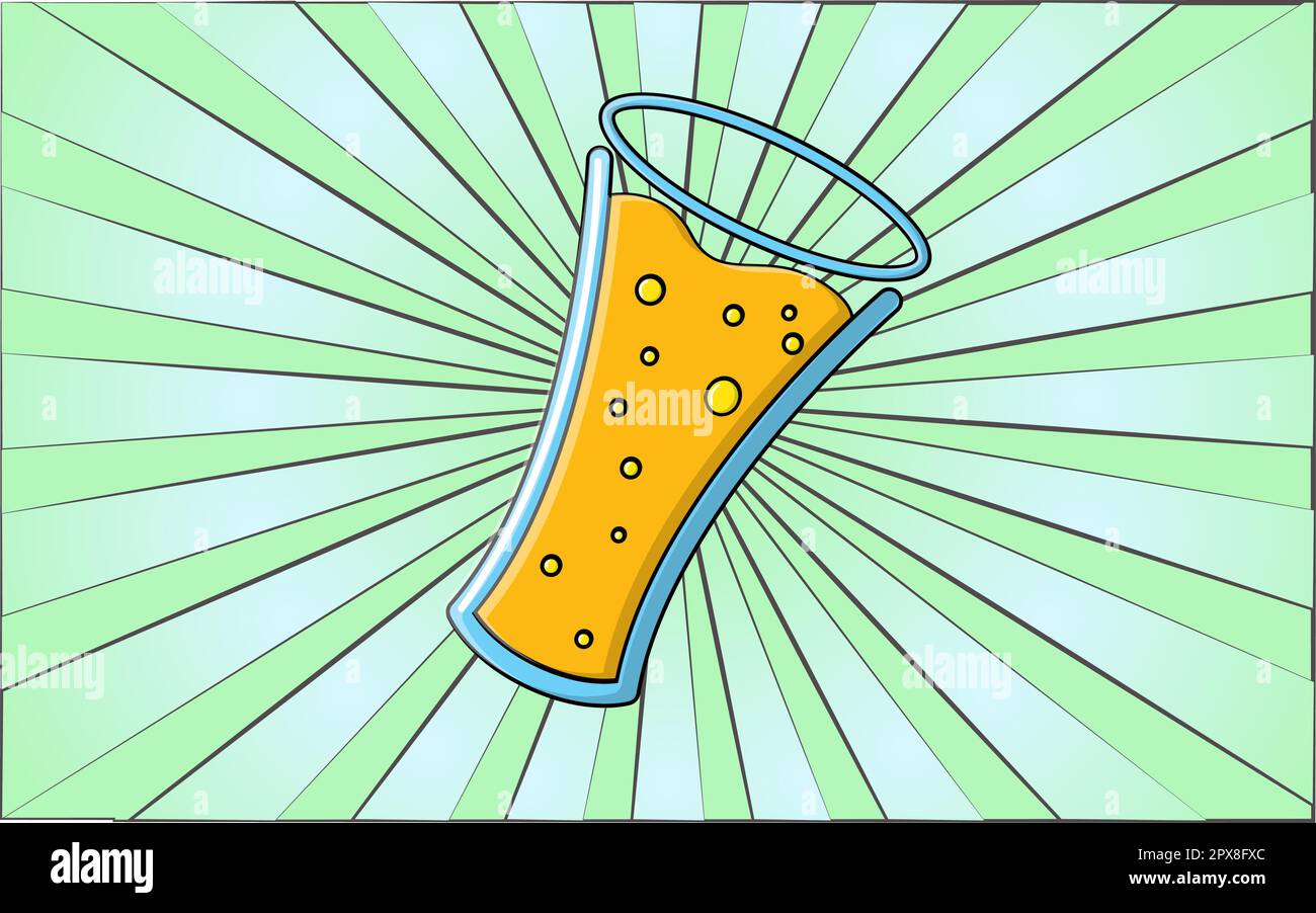 A tasty glass of alcoholic yellow foamy beer in a mug on a background ...