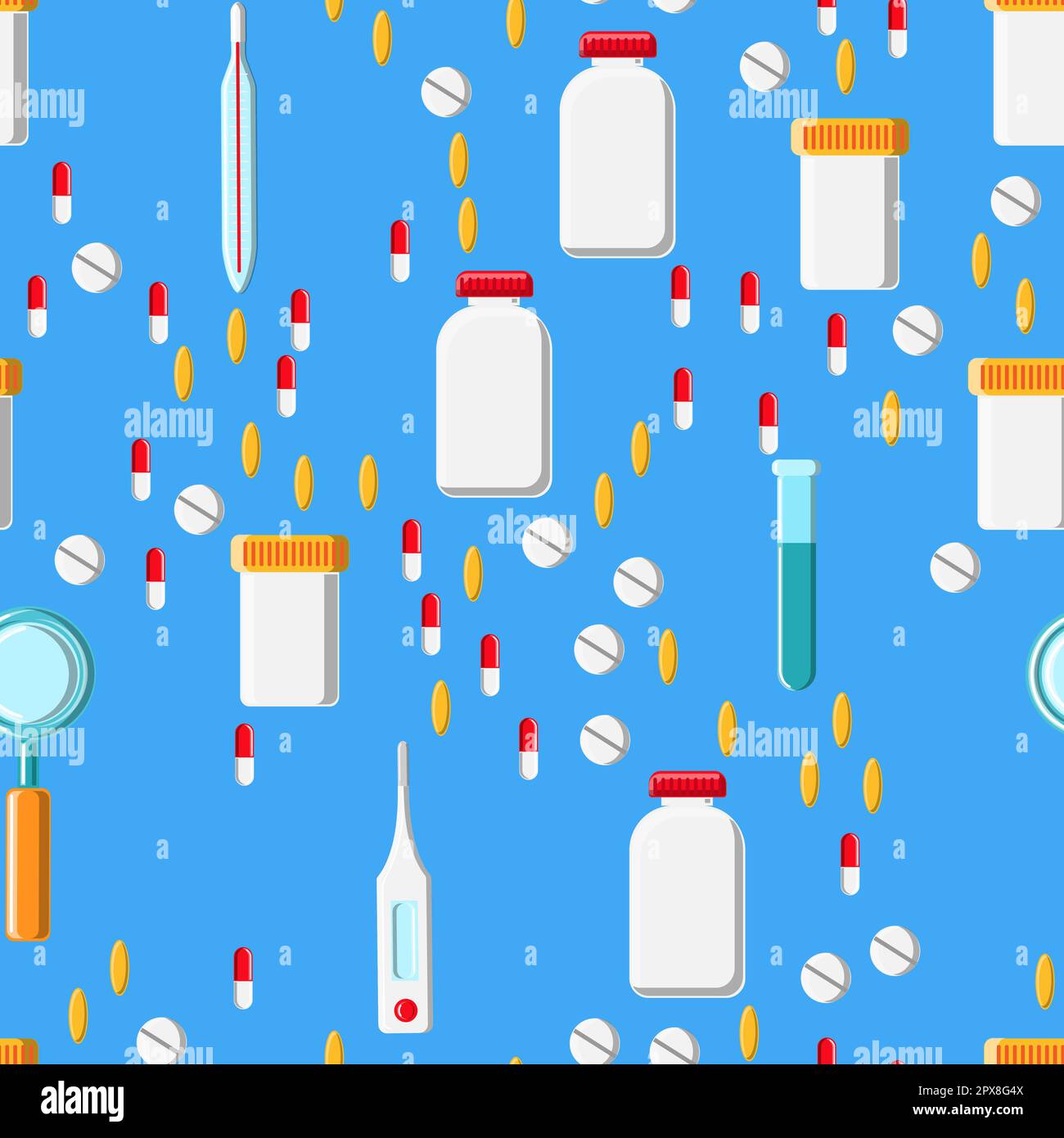 Medical seamless pattern, the texture of pharmaceutical tablets, cans ...