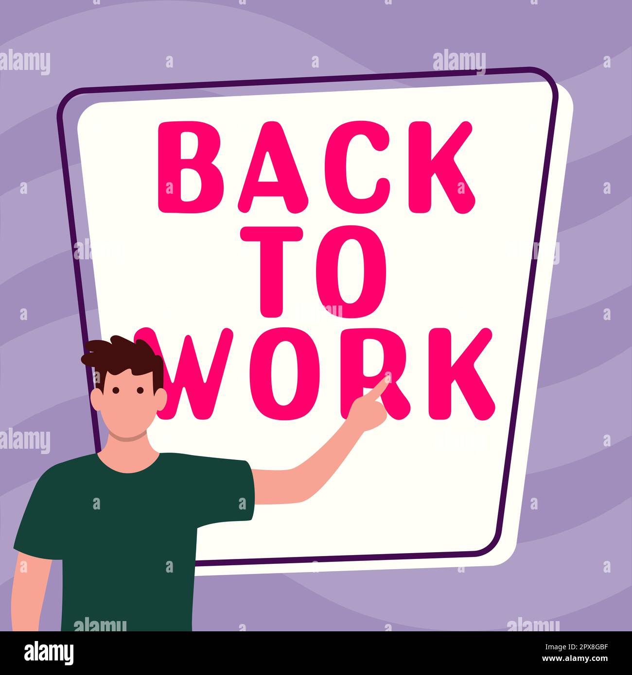 Text caption presenting Back To Work, Business showcase Returning to ...