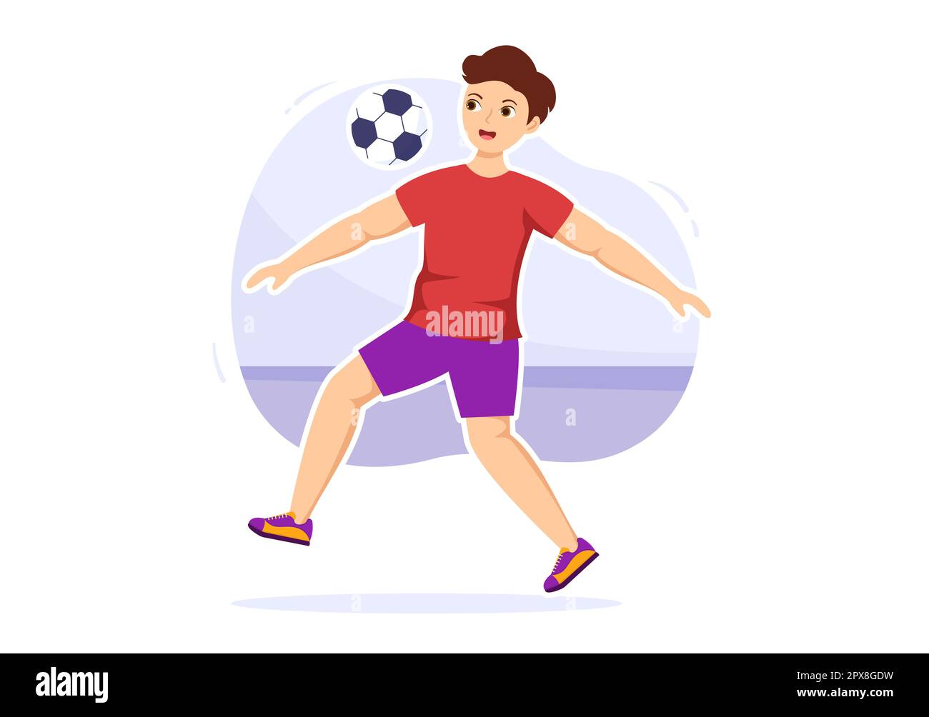 Futsal, Soccer or Football Sport Illustration with Players Shooting a ...