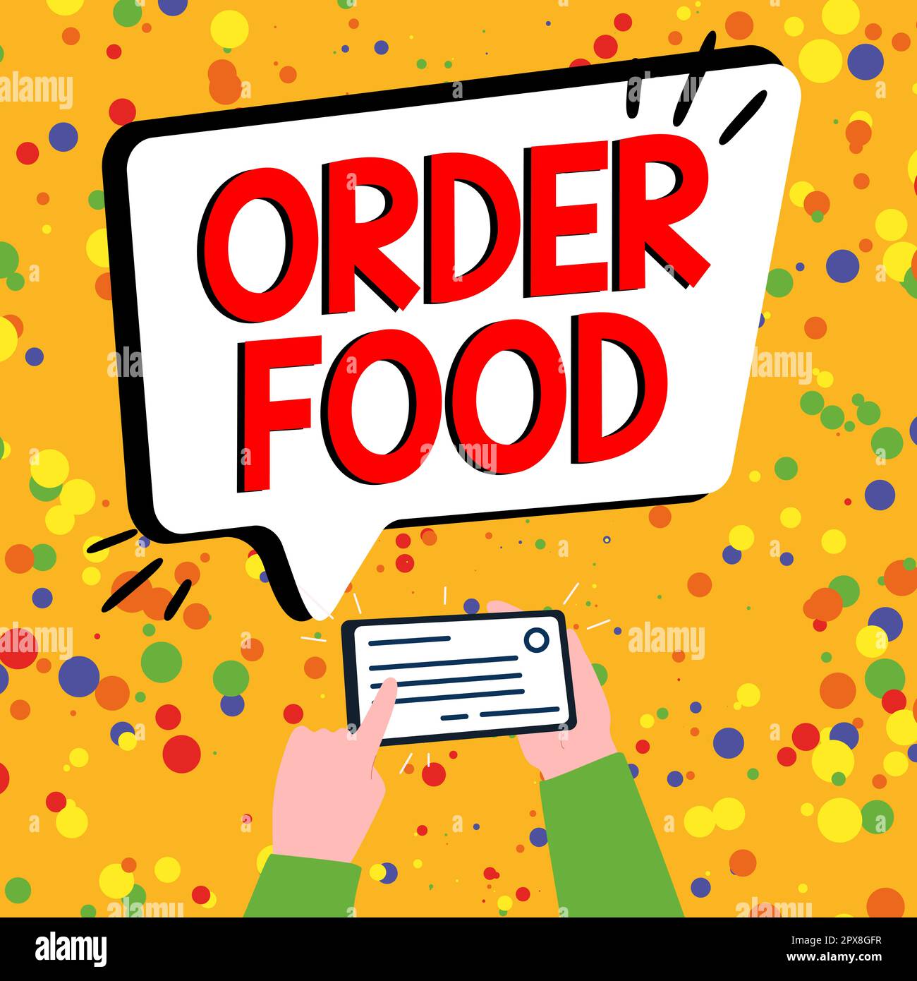 Text sign showing Order Food, Internet Concept the process of ...
