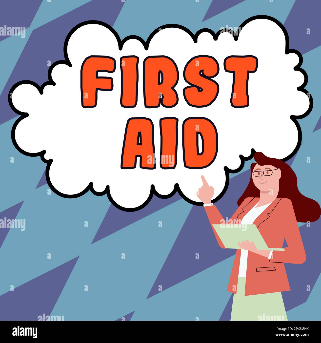 Hand writing sign First Aid, Business overview Practise of healing ...