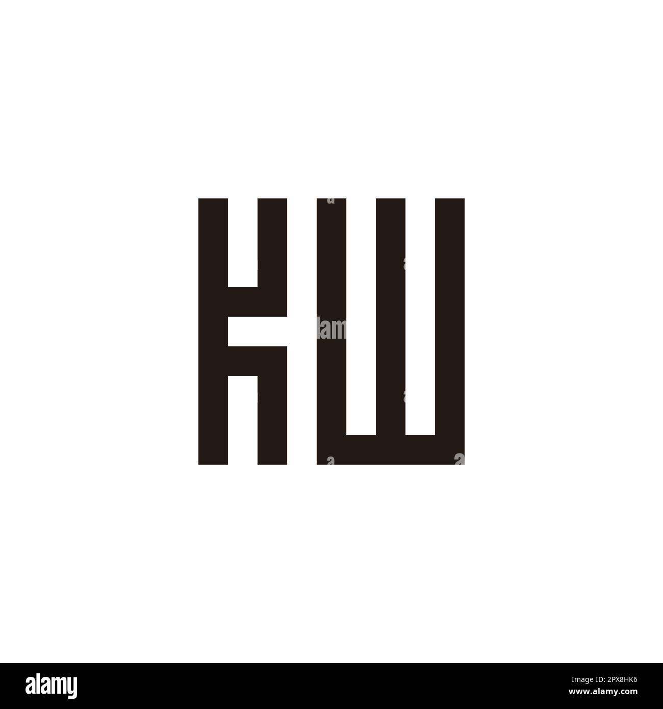 Letter KW square, rectangles geometric symbol simple logo vector Stock ...