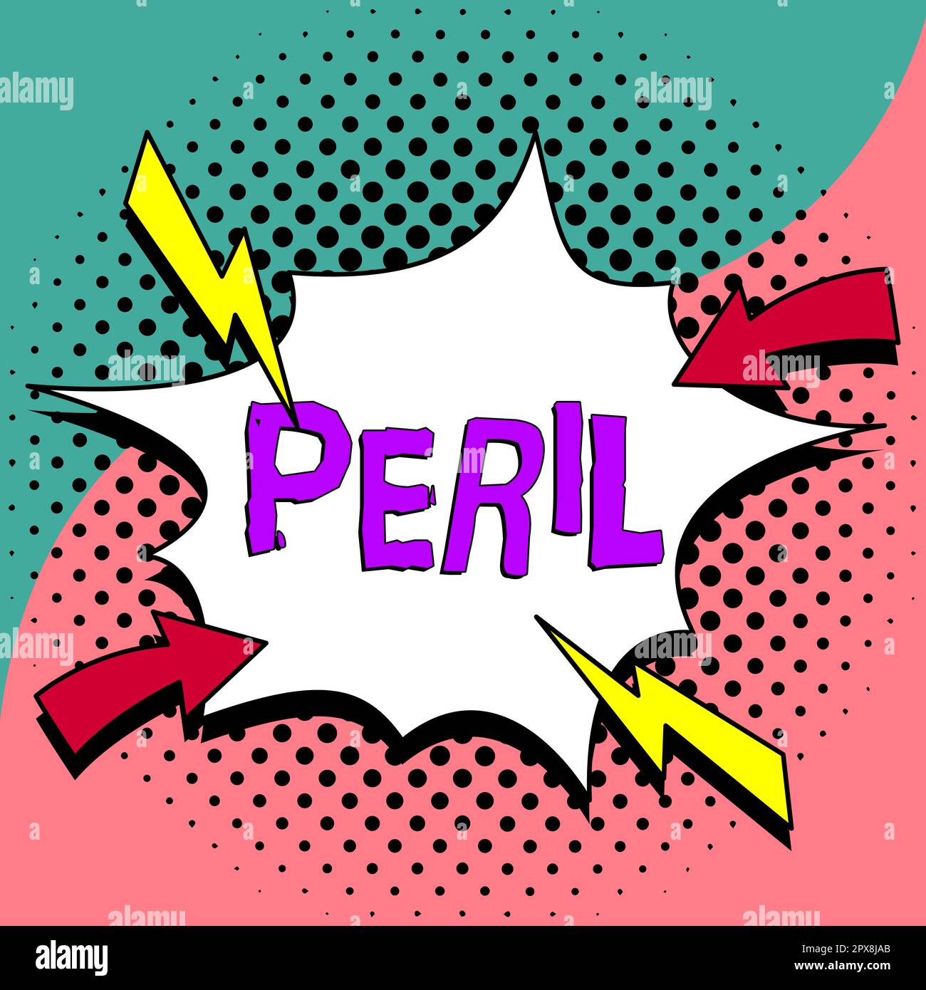 Conceptual display Peril, Internet Concept indicates something ...