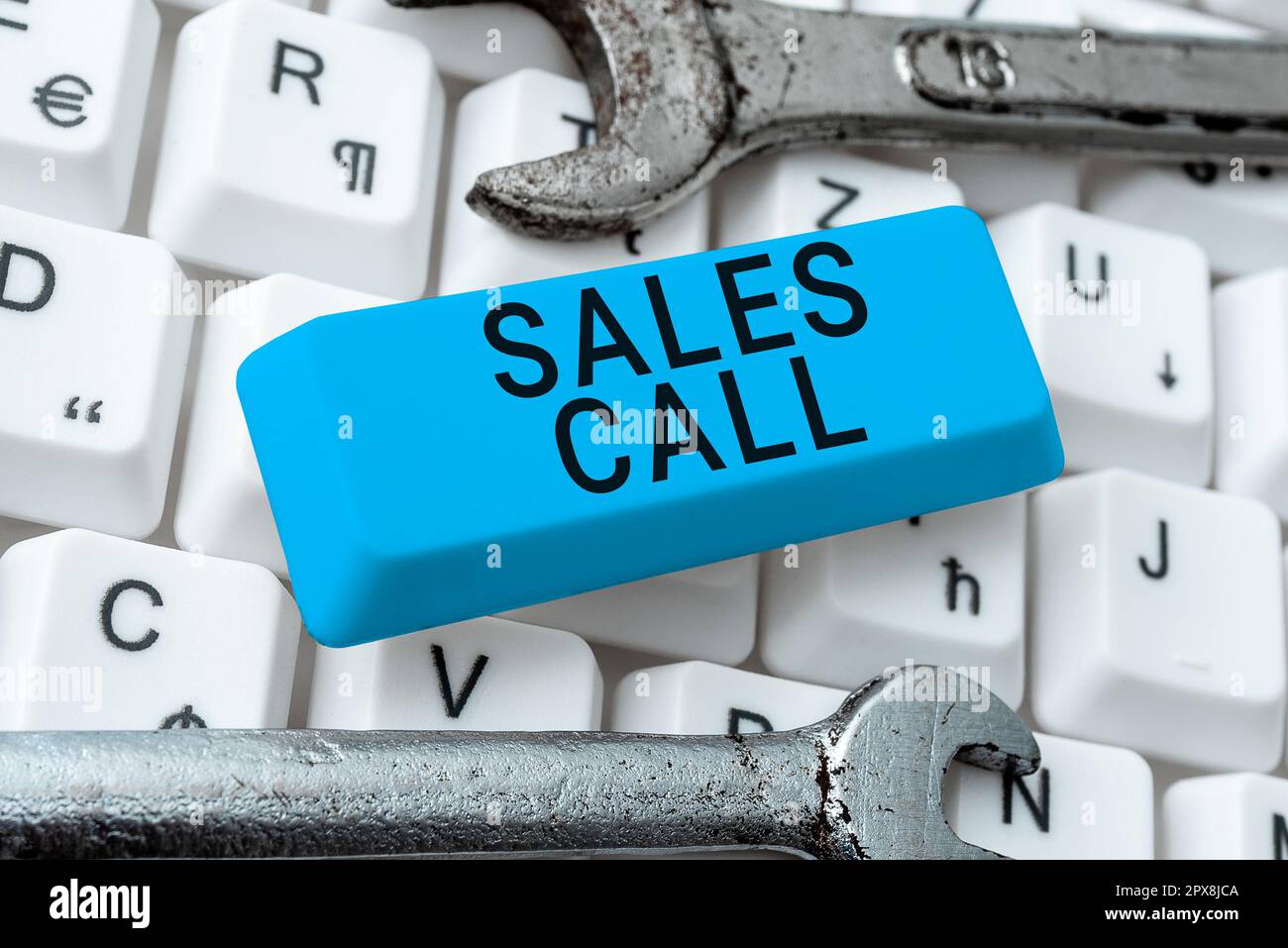 Conceptual caption Sales Call, Word for a phone call made by a sales ...