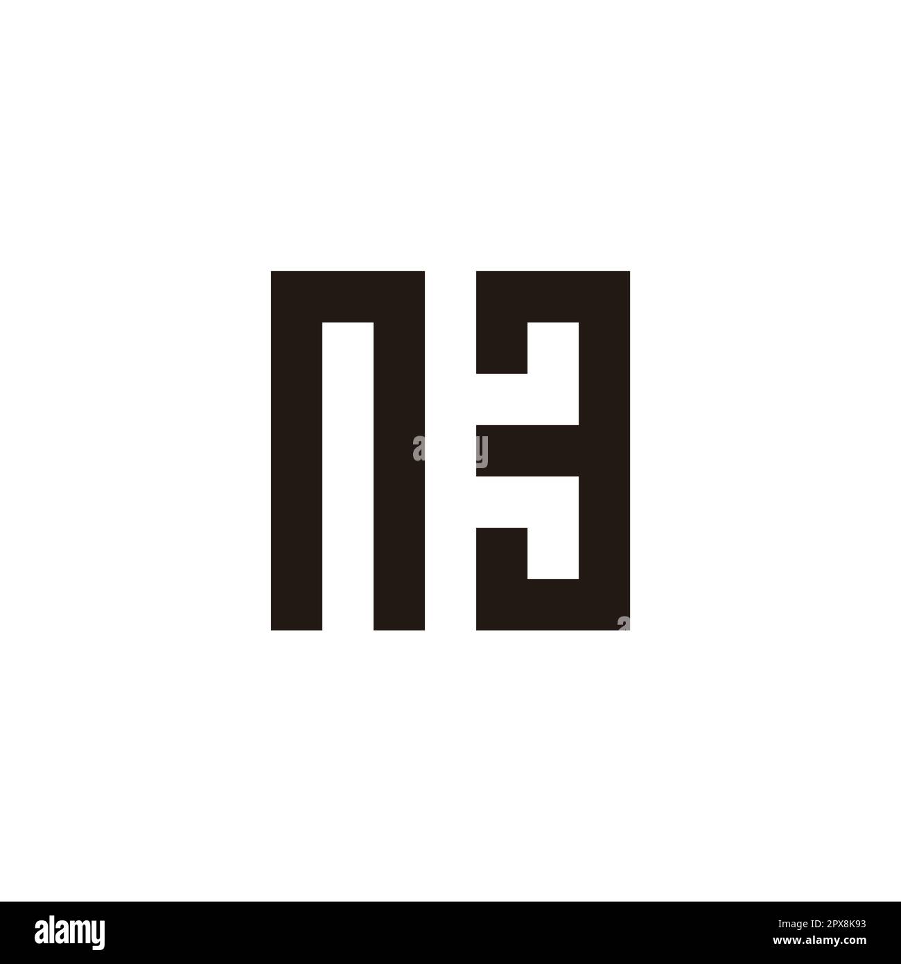 Letter n and number 3 square geometric symbol simple logo vector Stock Vector Image & Art - Alamy