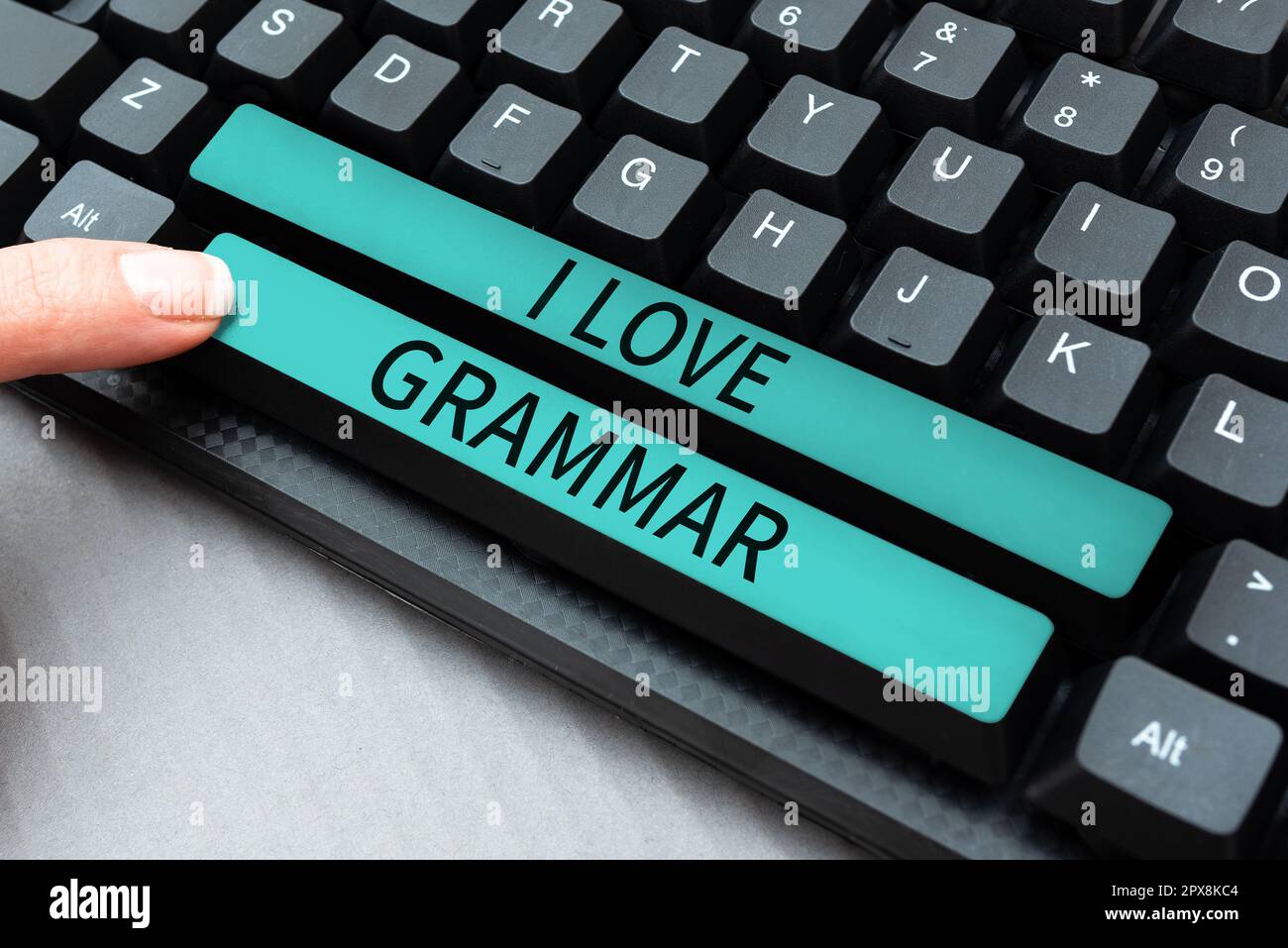 Text caption presenting I Love Grammar, Word Written on act of admiring ...
