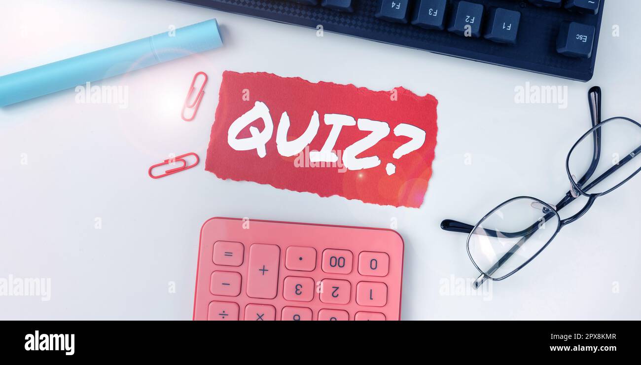 Hand writing sign Quiz, Word for Short Tests Evaluation Examination to ...