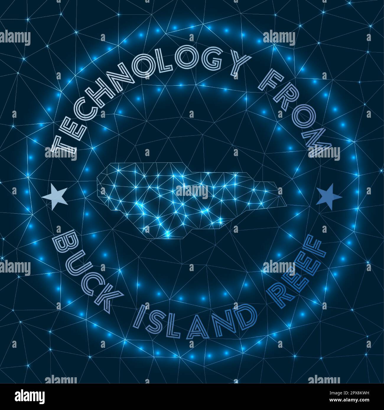 Technology From Buck Island Reef. Futuristic geometric badge ...