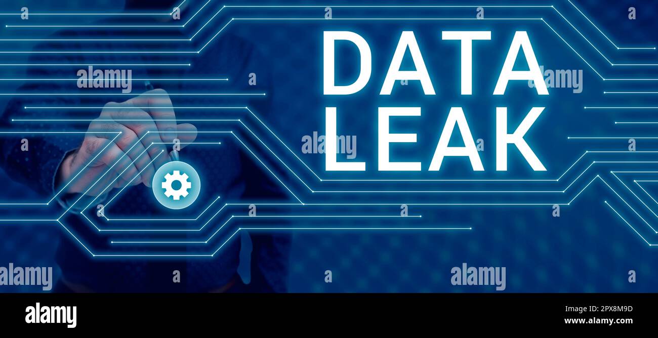 Text showing inspiration Data Leak, Word for released illegal ...