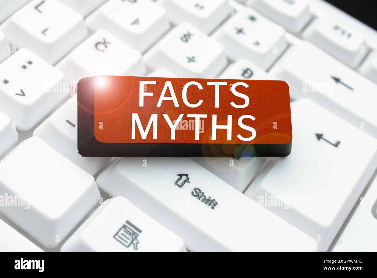 Sign Displaying Facts Myths Concept Meaning Work Based On Imagination
