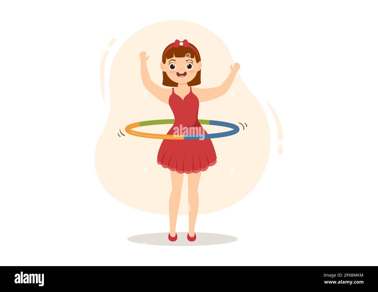 Hula Hoop Illustration with Kids Exercising Playing Hula Hoops and ...