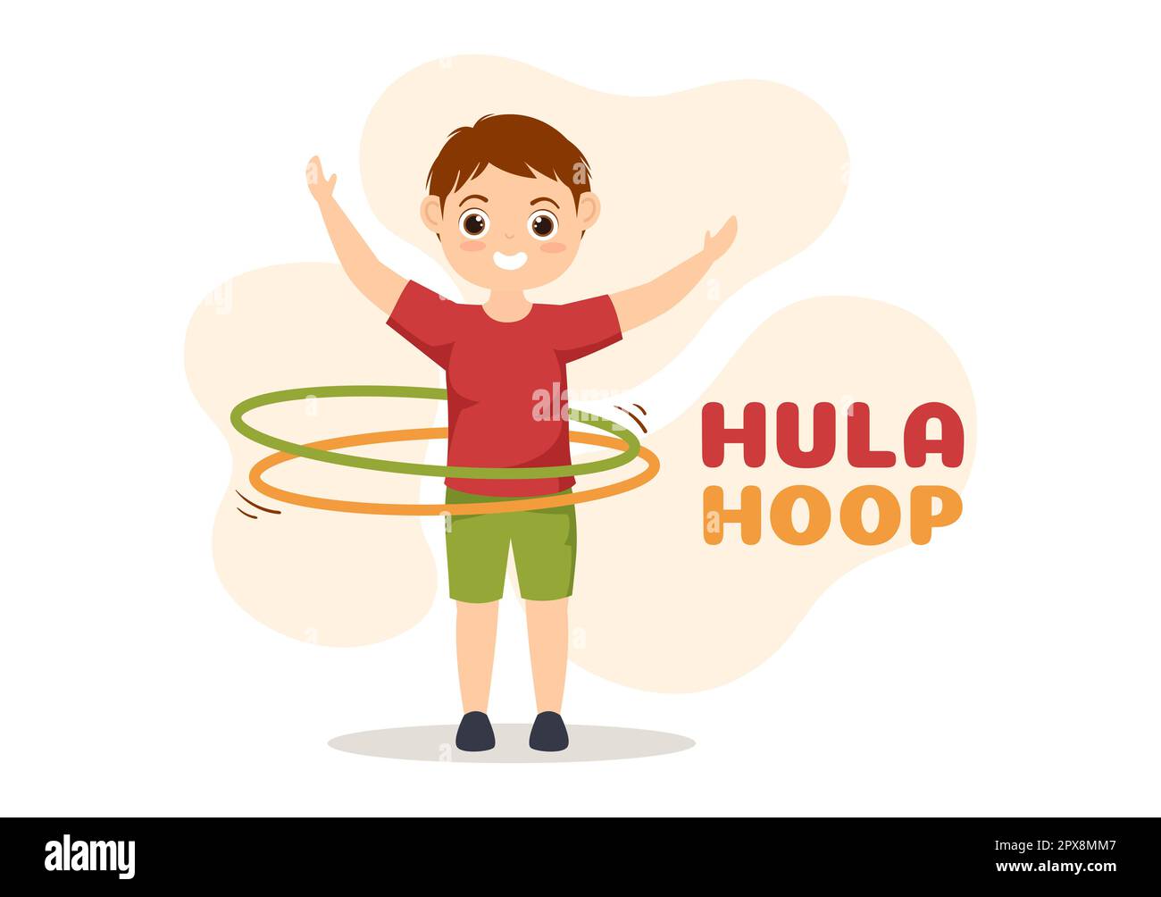 Hula Hoop Illustration with Kids Exercising Playing Hula Hoops and ...
