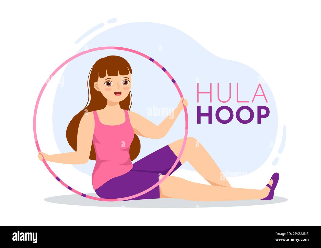 Hula Hoop Illustration with People Exercising Playing Hula Hoops and ...