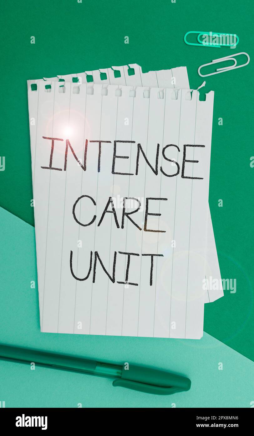 Conceptual caption Intense Care Unit, Word for a unit in a hospital ...