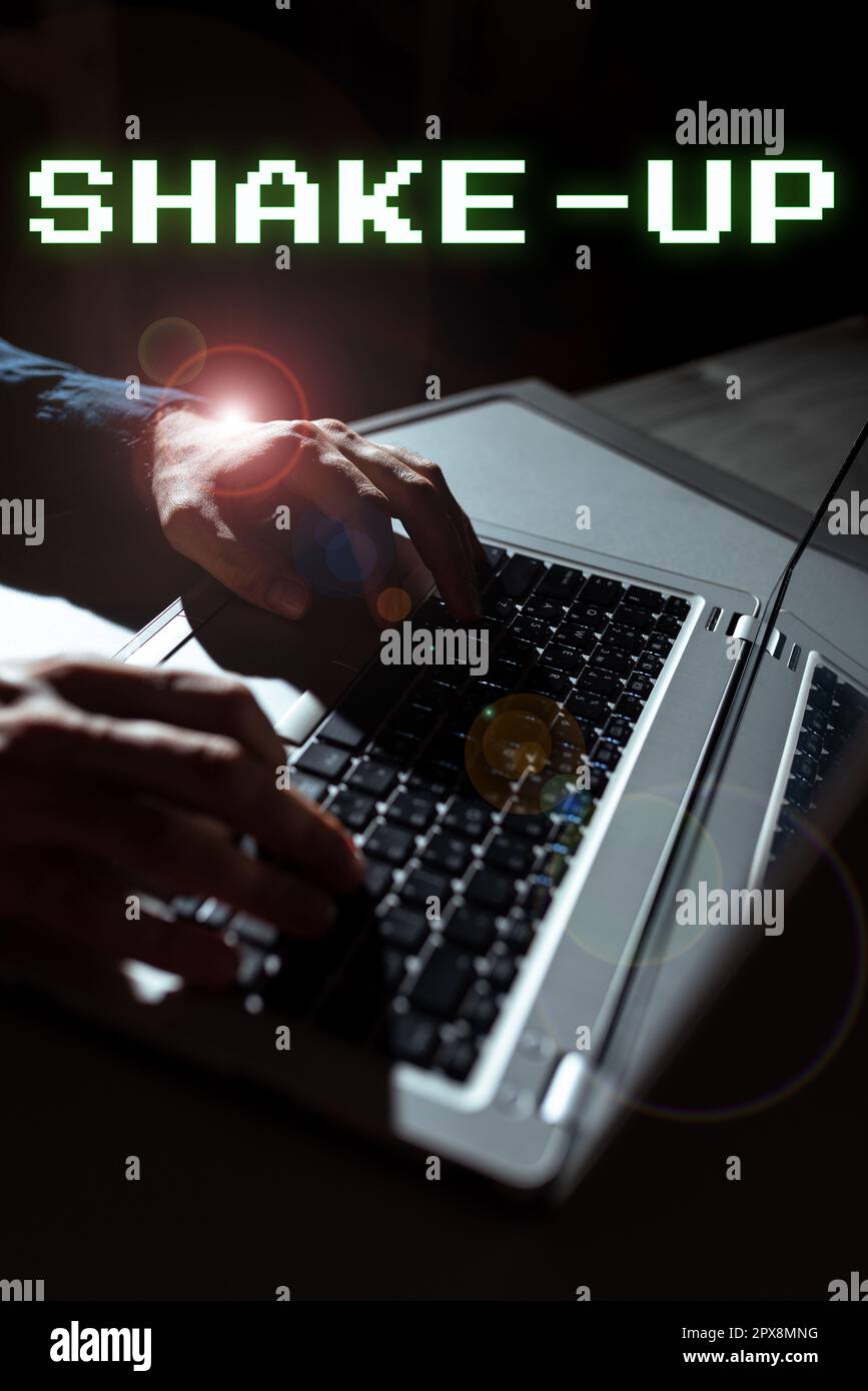 Hand writing sign Shake Up, Internet Concept way of meeting someone or ...