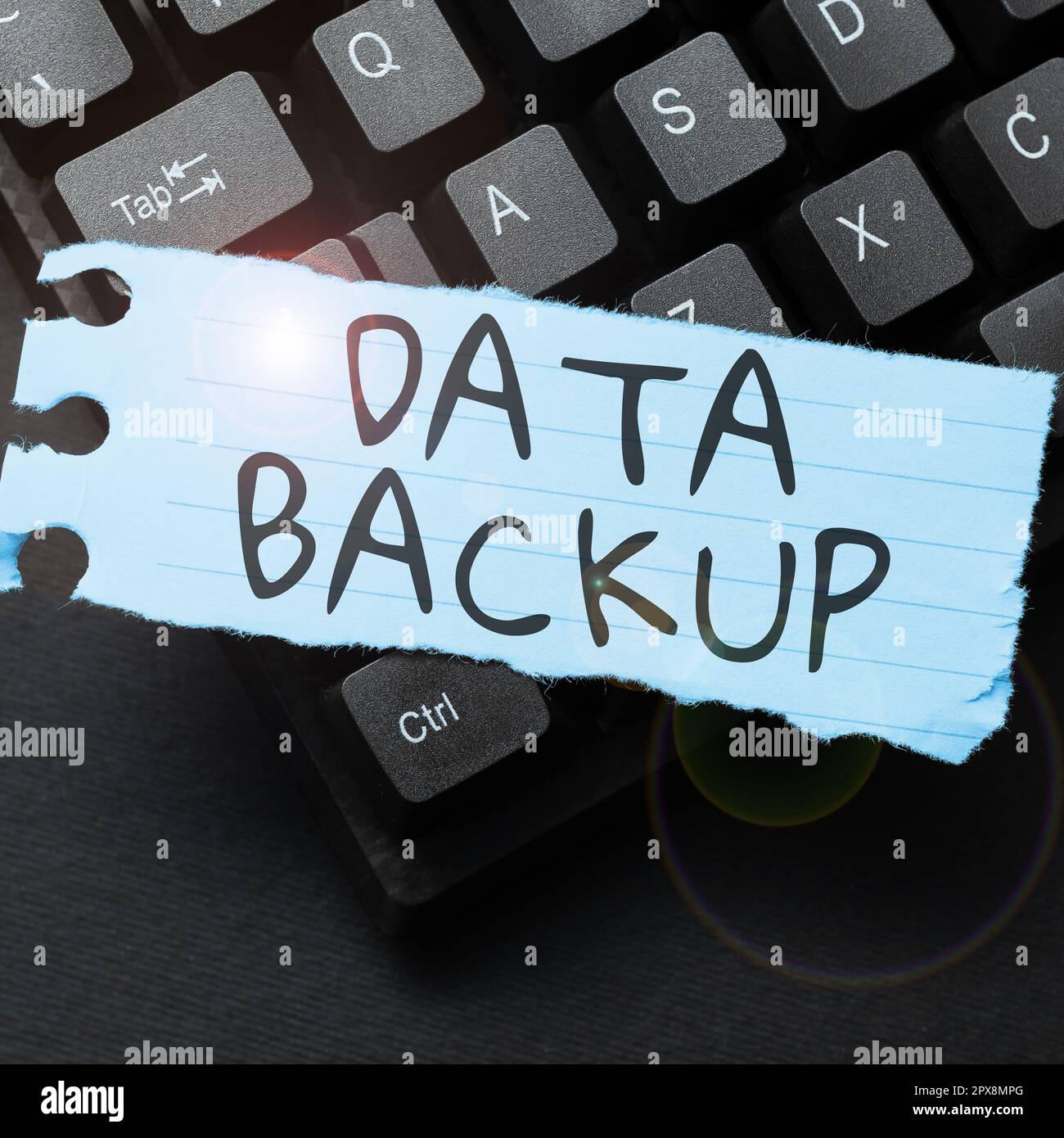 Conceptual display Data Backup, Conceptual photo copy of important data that is stored on an ...