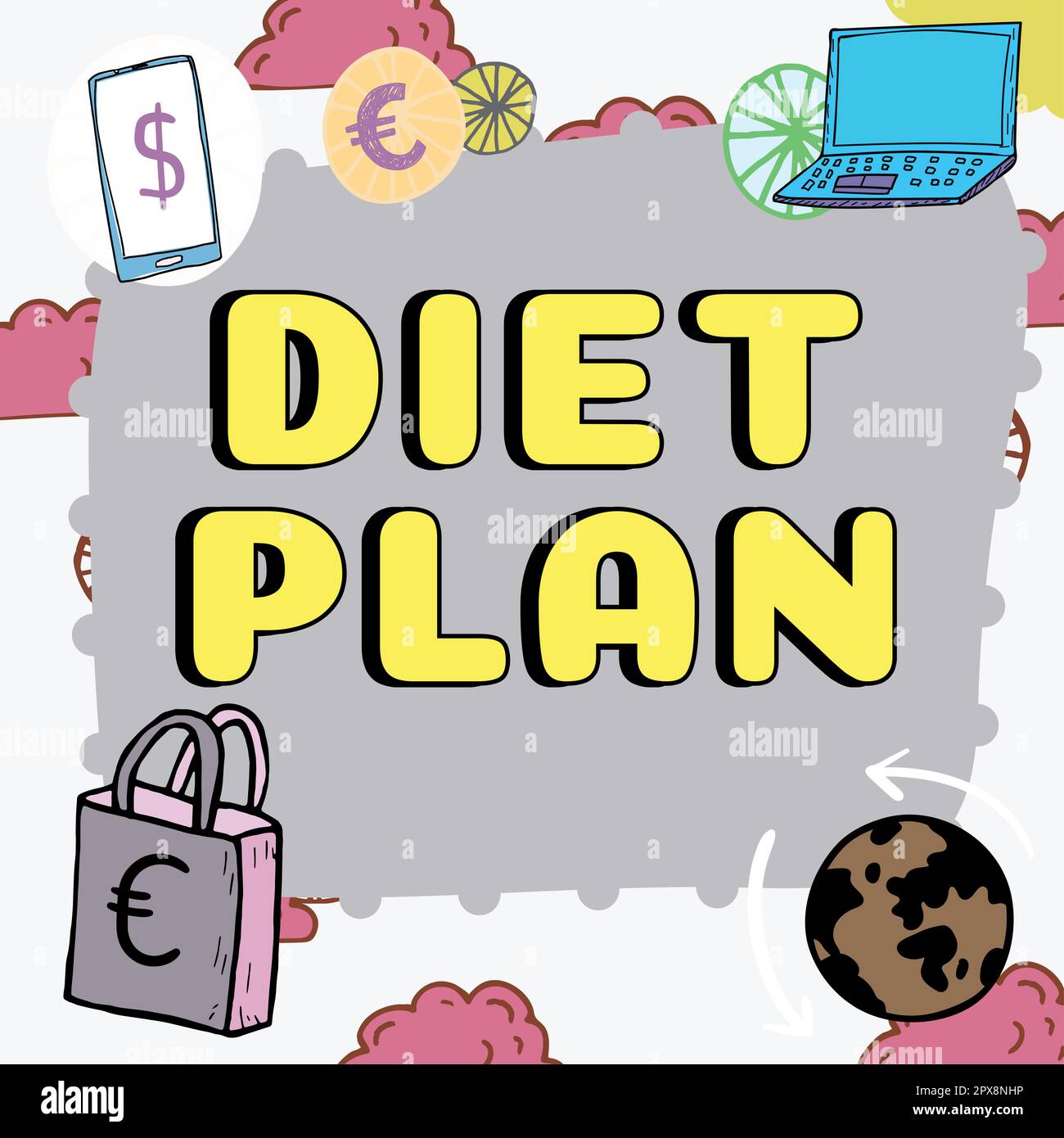 Hand writing sign Diet Plan, Word Written on Use of specific intake of ...