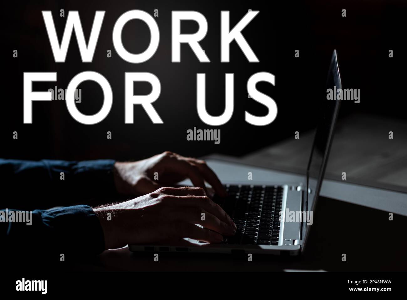 Conceptual caption Work For Us, Word for Invitation to join a working ...