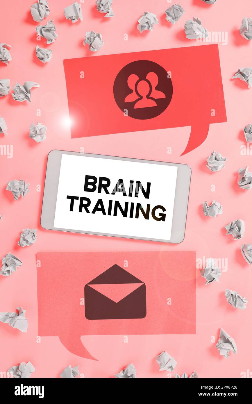 Handwriting text Brain Training, Business overview mental activities to ...