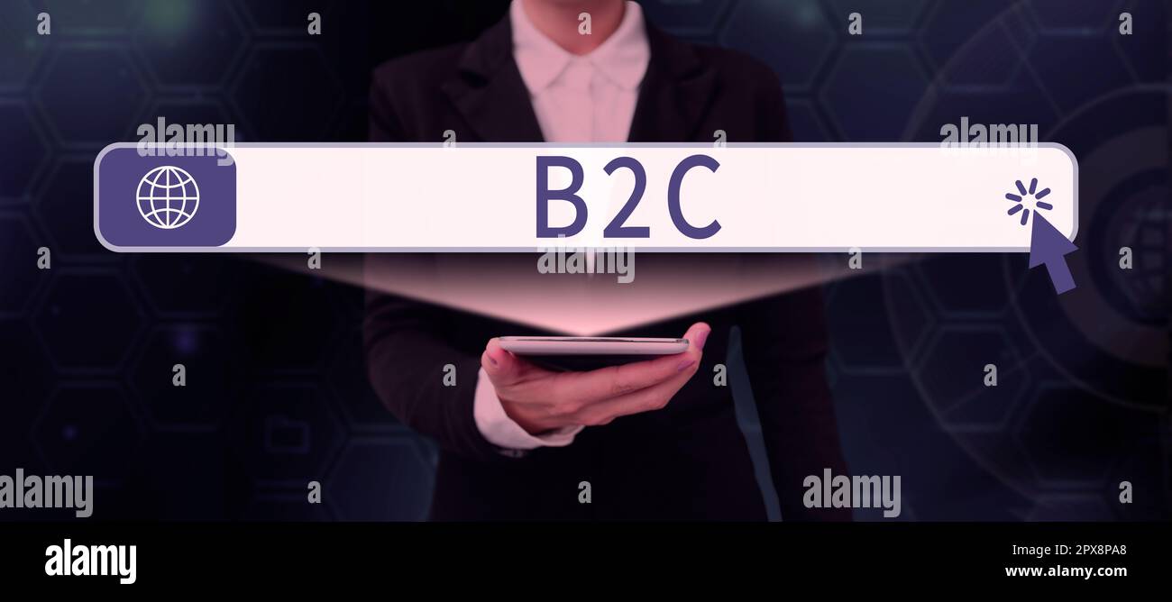 Inspiration showing sign B2C, Business showcase Transactions conducted ...