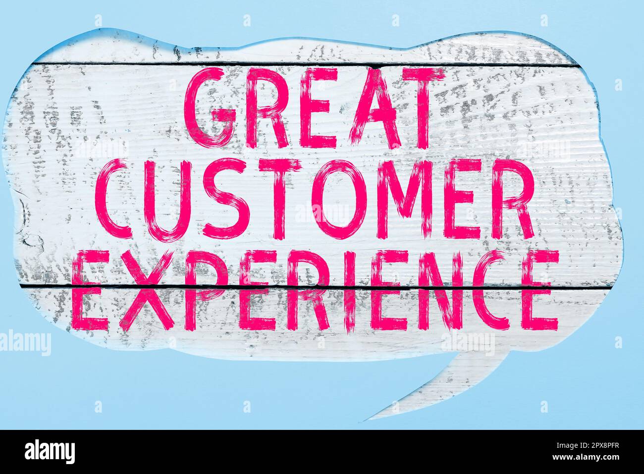 Sign displaying Great Customer Experience, Word Written on responding ...