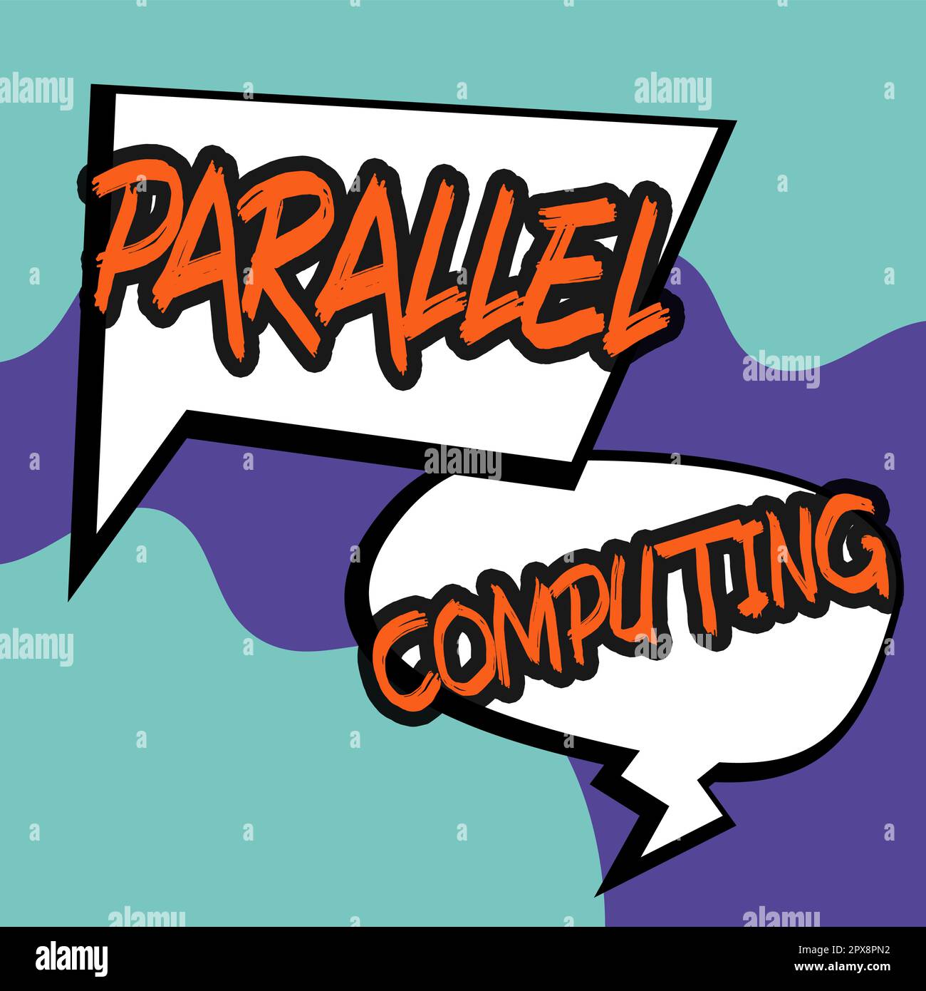 Text caption presenting Parallel Computing, Internet Concept simultaneous calculation by means ...