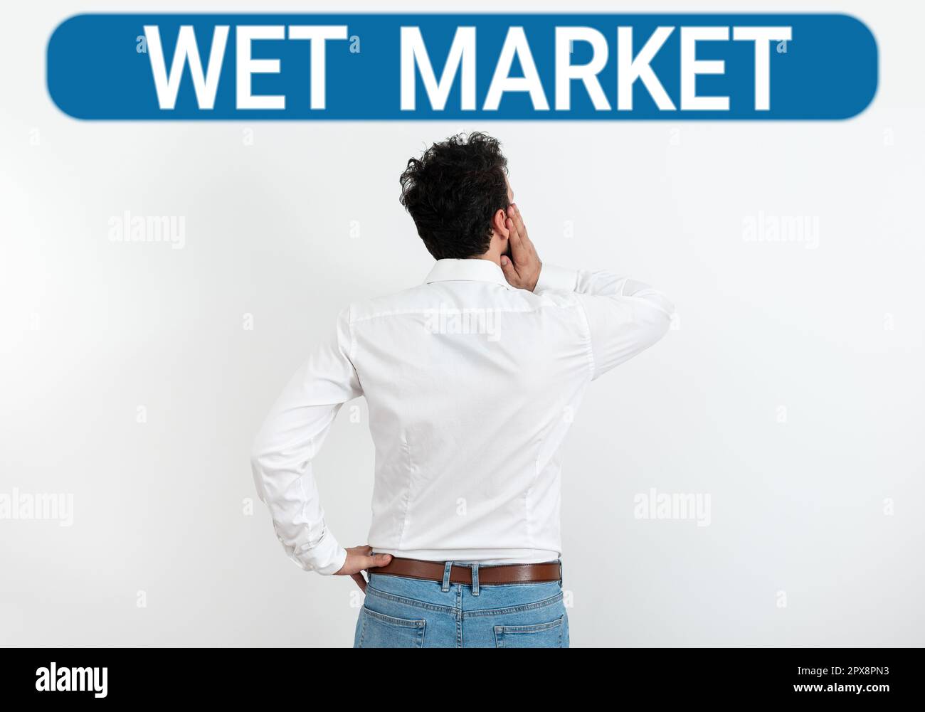 Hand writing sign Wet Market, Business concept market selling fresh ...