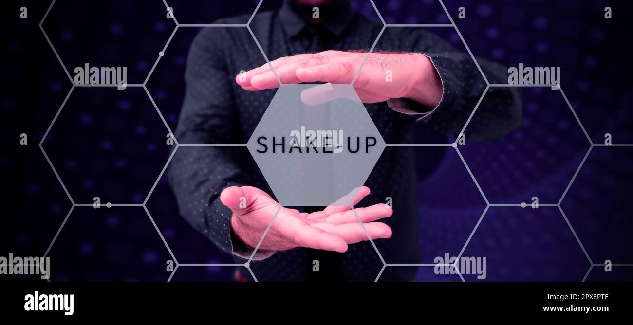 Conceptual display Shake Up, Business idea way of meeting someone or ...
