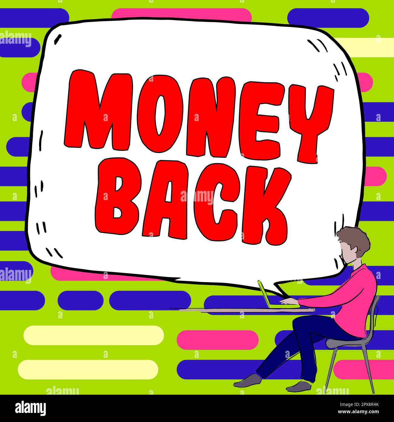 Hand writing sign Money Back, Business concept get what you paid in ...