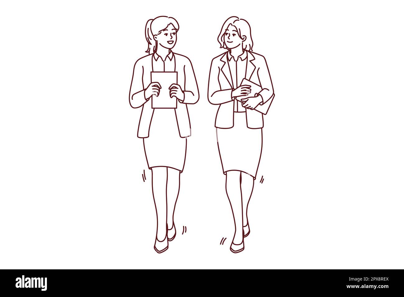 Cartoon illustration business document walking hi-res stock photography ...