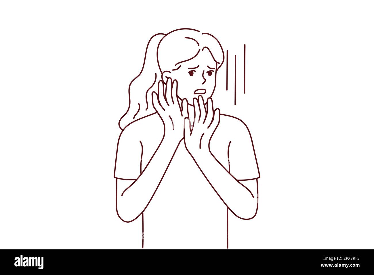 Scared Girl Face Drawing