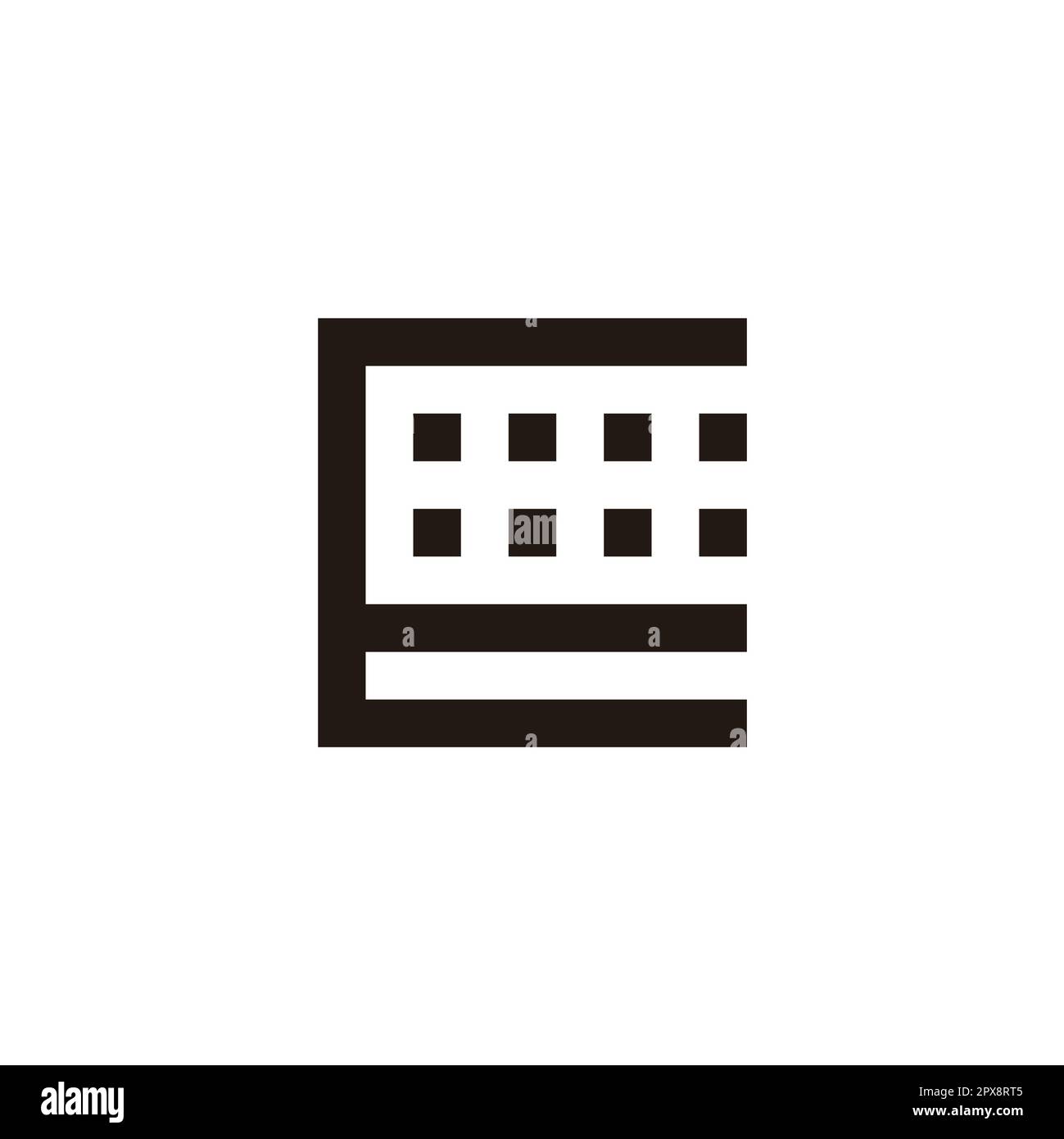 Letter E building, apartment, squares geometric symbol simple logo ...