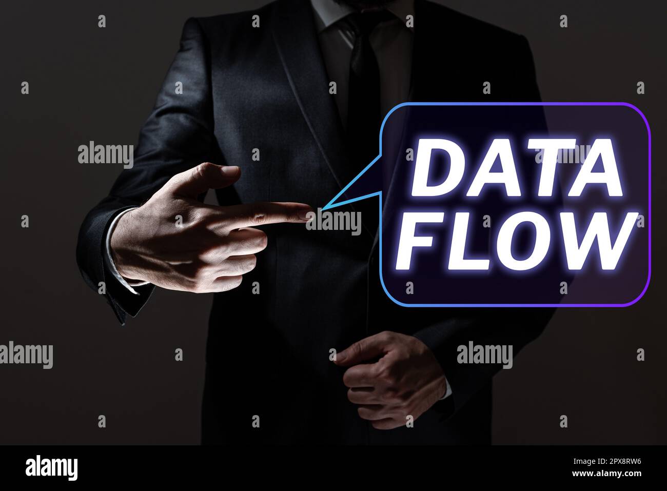 Text showing inspiration Data Flow, Concept meaning the movement of data through a system ...