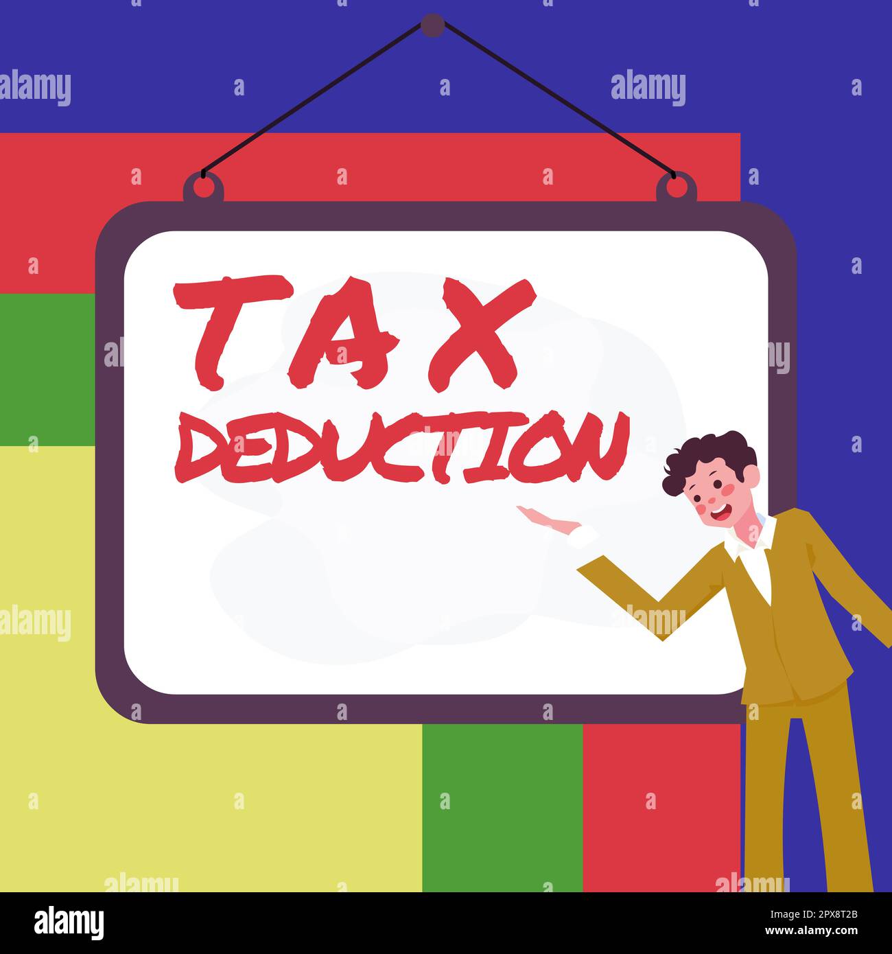 Conceptual display Tax Deduction, Internet Concept amount subtracted ...