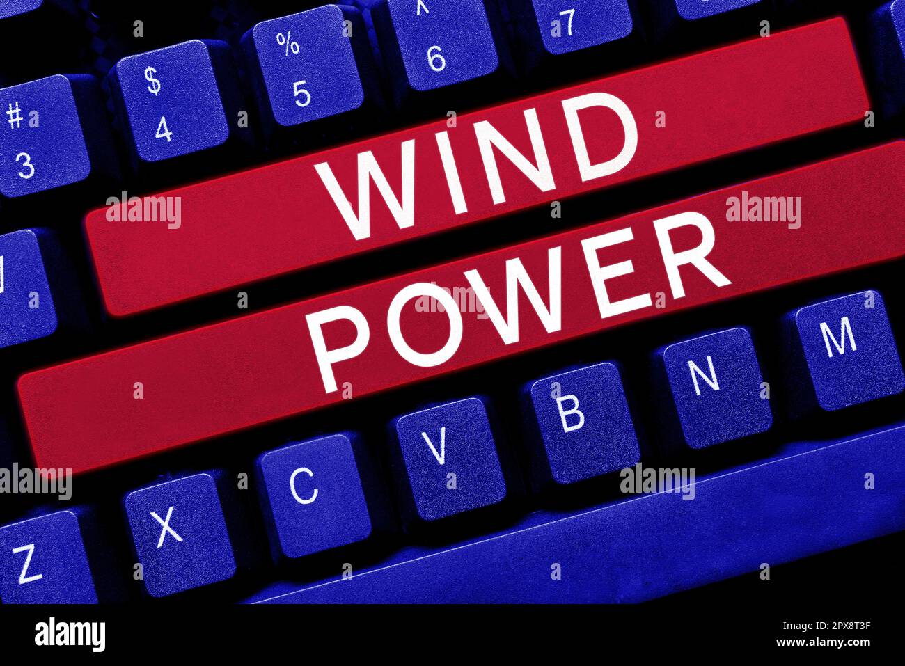 Writing displaying text Wind Power, Business showcase use of air flow to provide mechanical ...