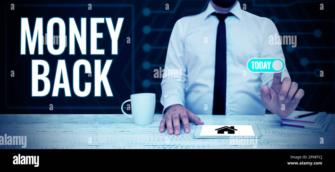 Inspiration showing sign Money Back, Business showcase get what you ...