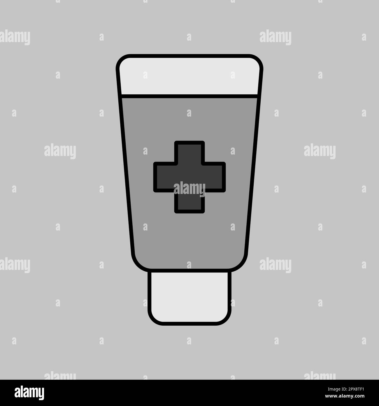 Ointment cream tube medicine vector grayscale icon. Medicine and ...