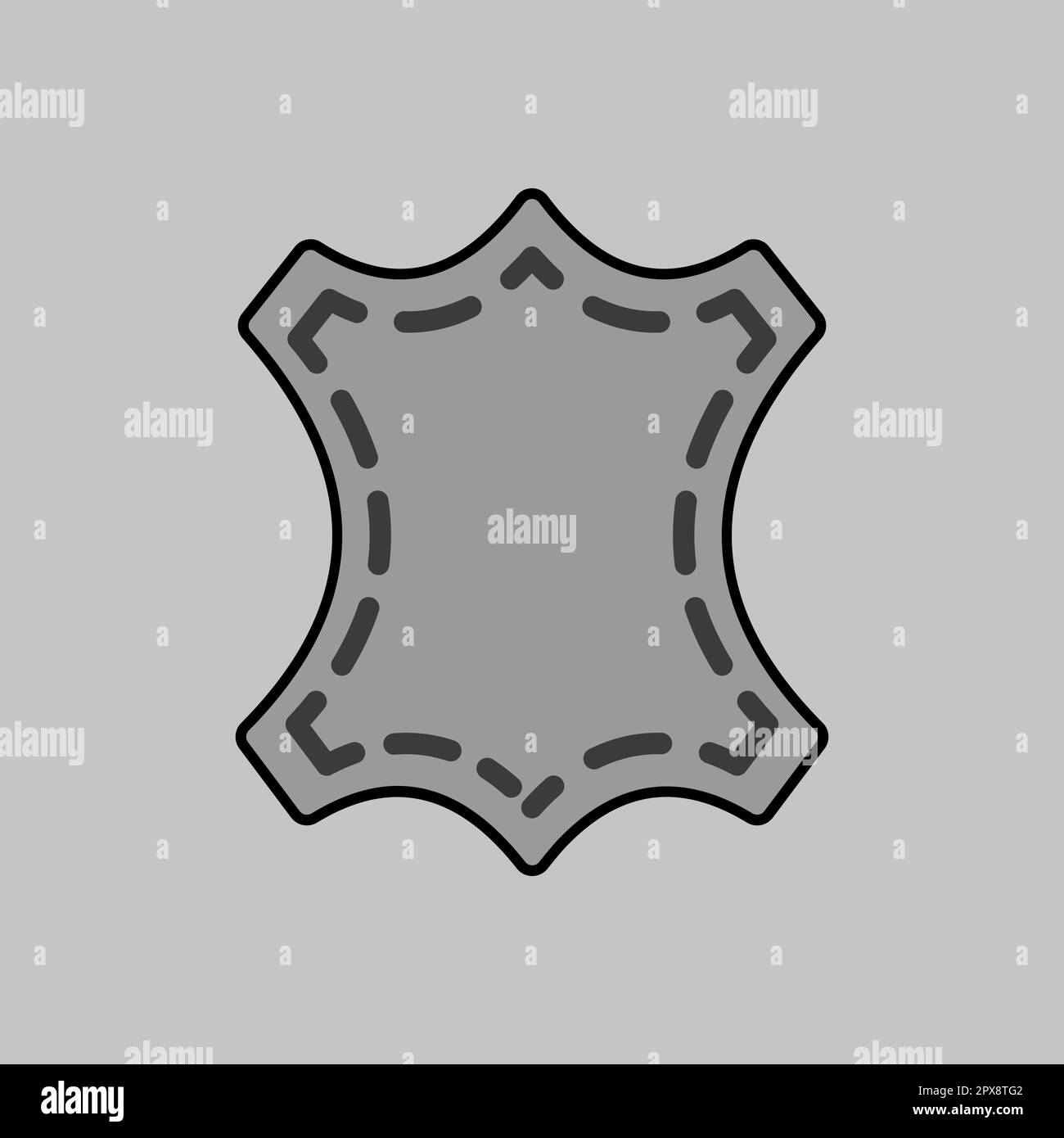 Leather isolated grayscale icon. Farm animal sign. Graph symbol for ...