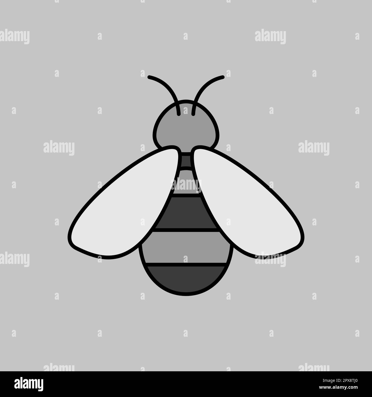 Honey bee isolated grayscale icon. Farm animal sign. Graph symbol for ...