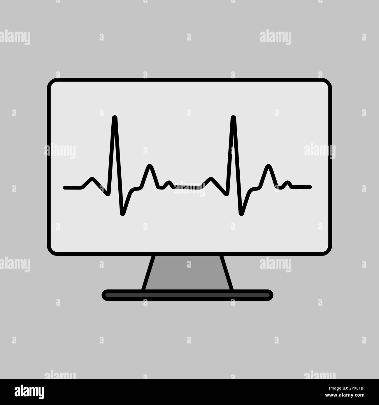 Computer diagnostics vector grayscale icon. Medicine and healthcare ...