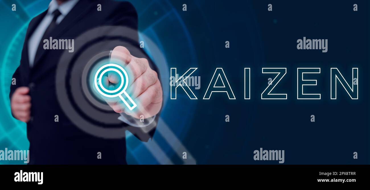 Inspiration showing sign Kaizen, Concept meaning a Japanese business ...