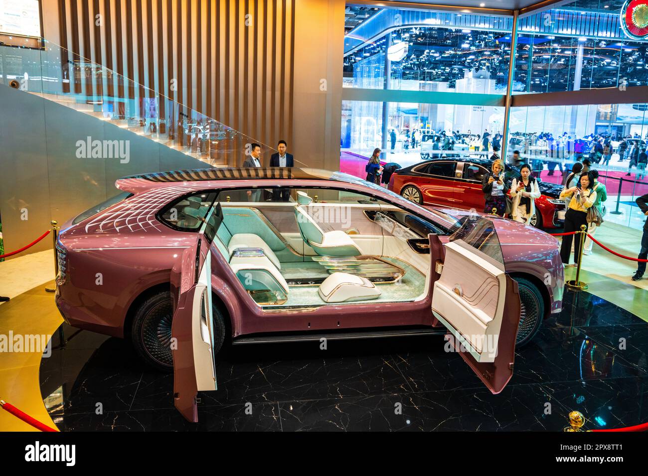 Hongqi E-LS an electric concept for a state SUV on display at the 2023 Shanghai Auto Show Stock ...