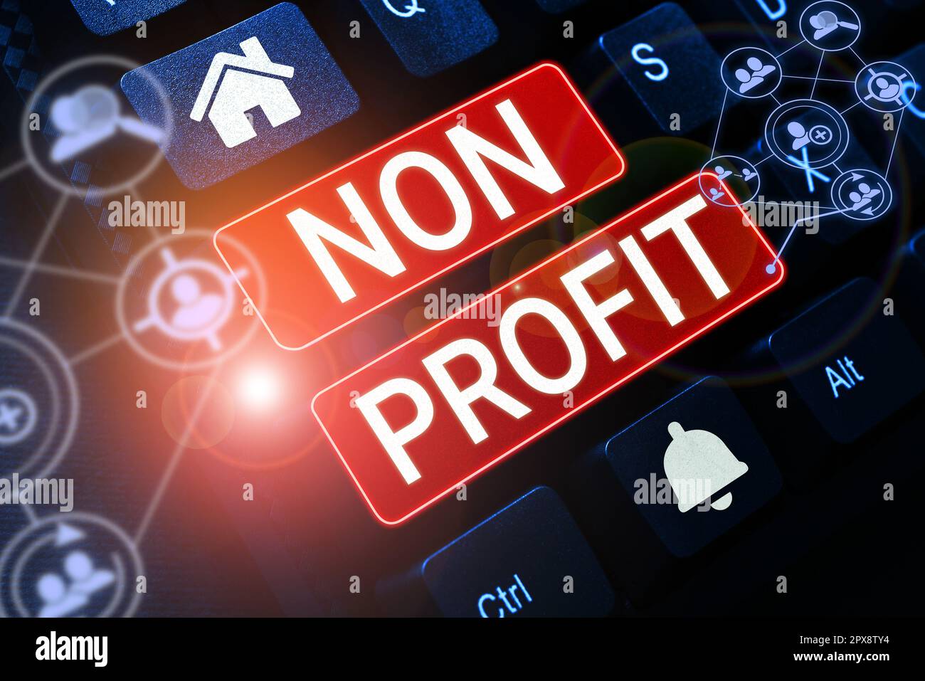 Text caption presenting Non Profit, Internet Concept type of ...