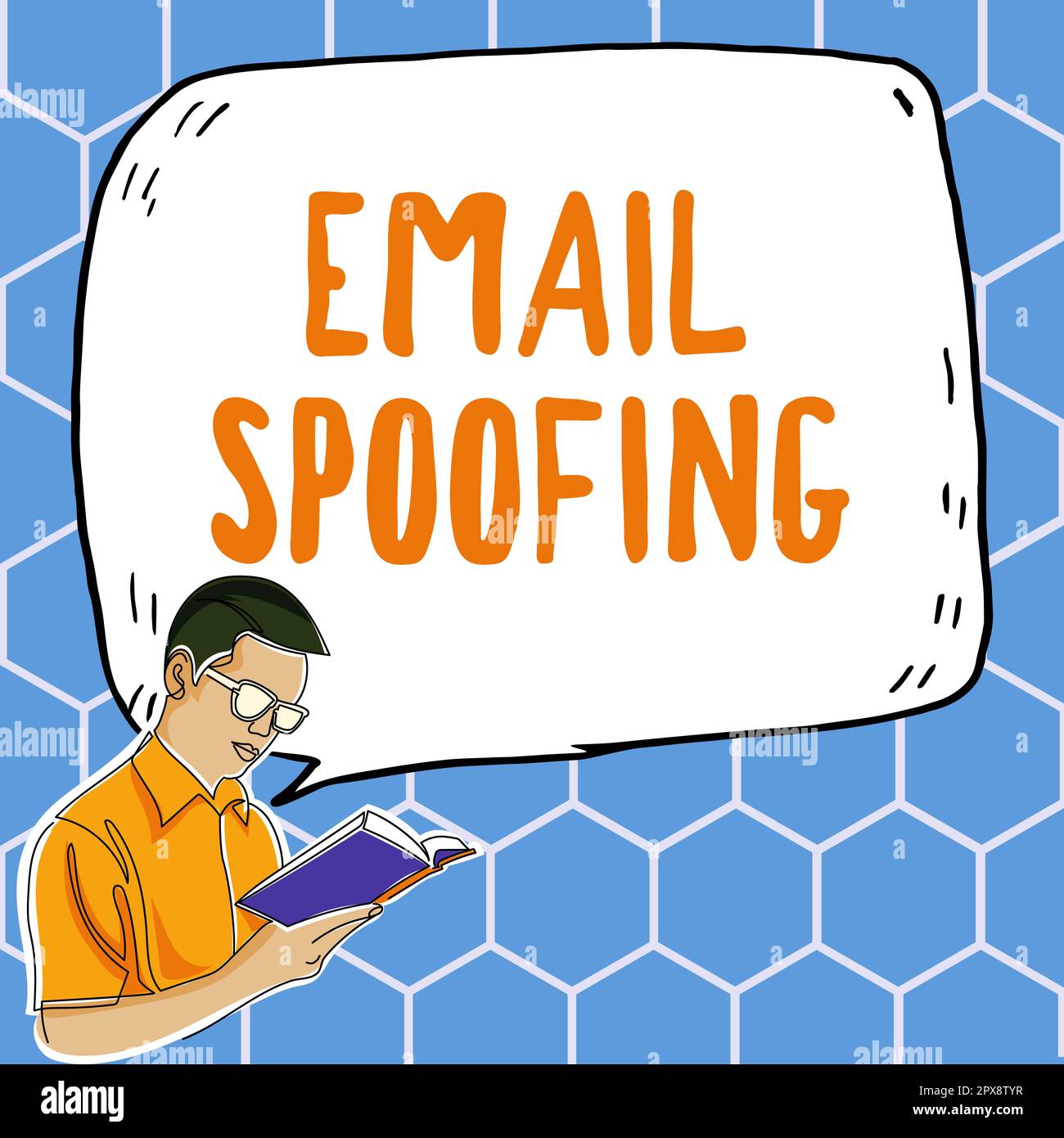 Handwriting text Email Spoofing, Word for secure the access and content ...