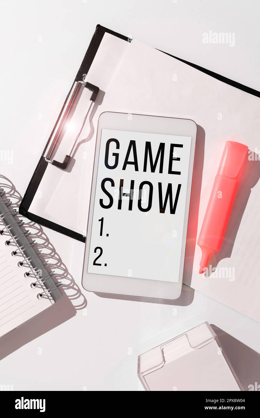Conceptual display Game Show, Business concept Program in television or ...